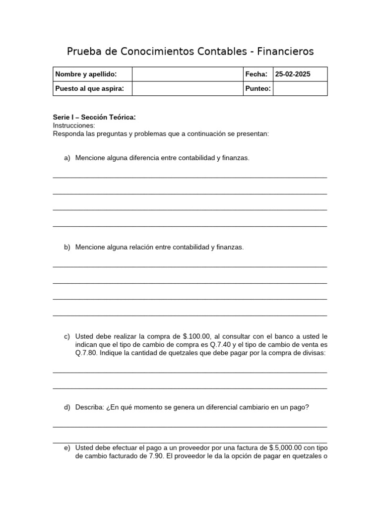 Prueba Contable-Financiera - 2021 | PDF | Contabilidad | Economias