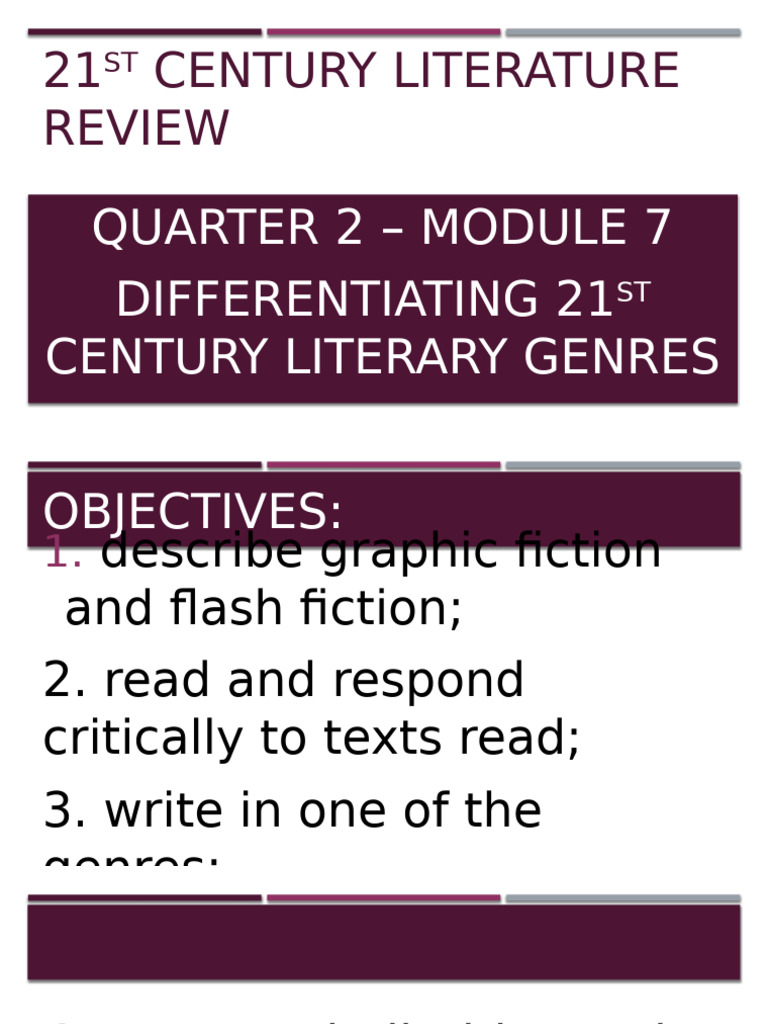 21st Century Literature Review - Group 3 | PDF | Novels | Genre