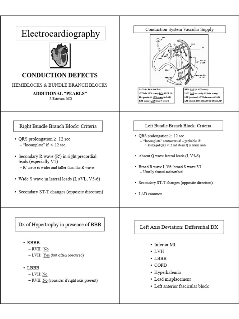 ECG Conduction Defects Additional Pearls 082405 | PDF ...