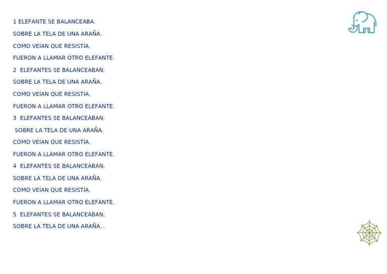 Un Elefante Se Balanceaba Cancion | PDF