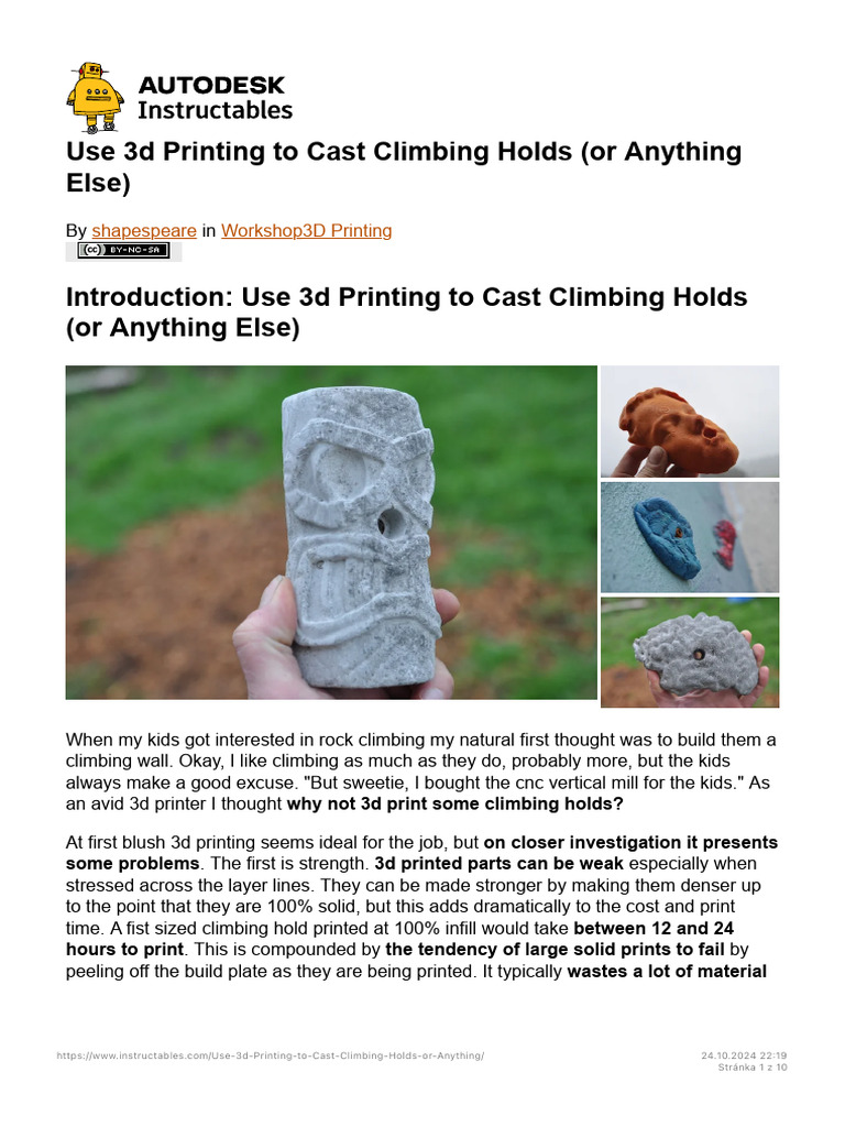 3D Printing for Custom Climbing Holds | PDF | 3 D Printing
