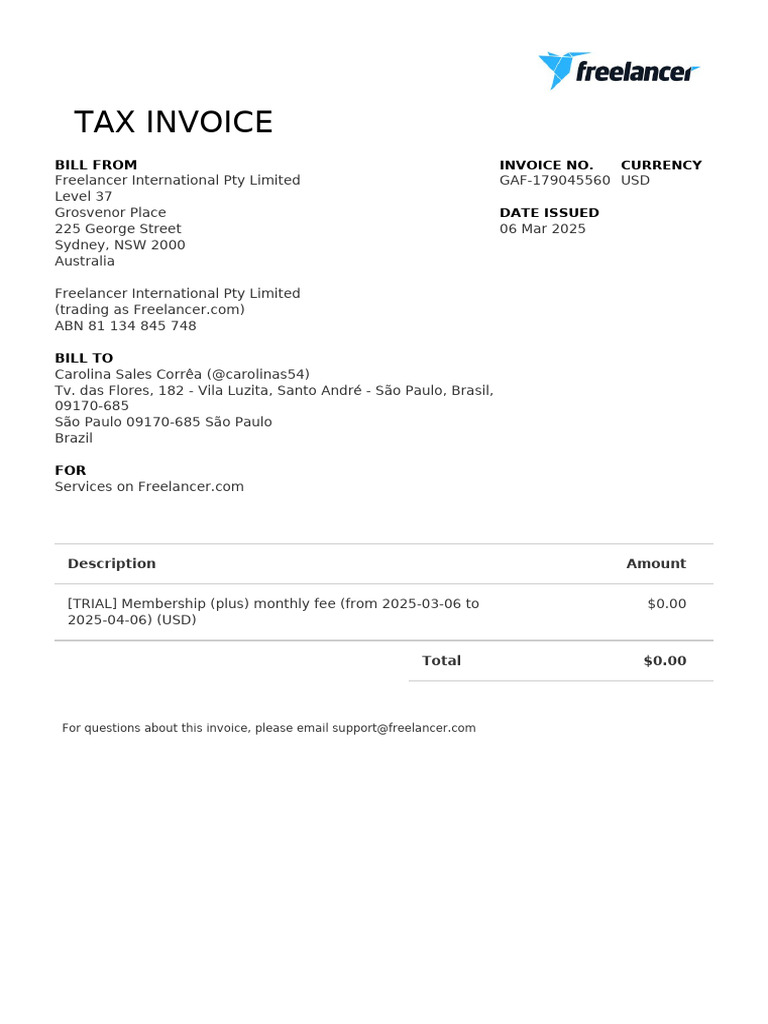 Invoice GAF-179045560 | PDF