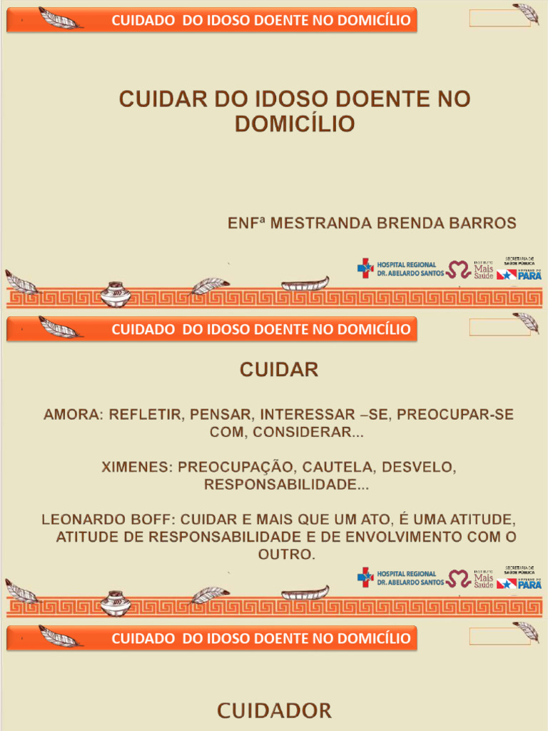 Brenda Barros - o Cuidar Do Idoso Doente em Domicilio | PDF | Terceira ...