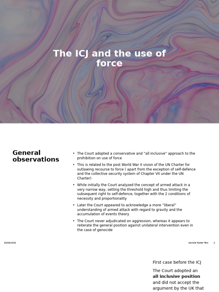 ICJ's Stance on Use of Force and Sovereignty | PDF | International Law ...