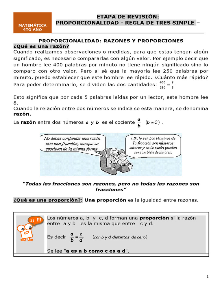 Proporcionalidad y Regla de Tres Simple | PDF | Matemáticas