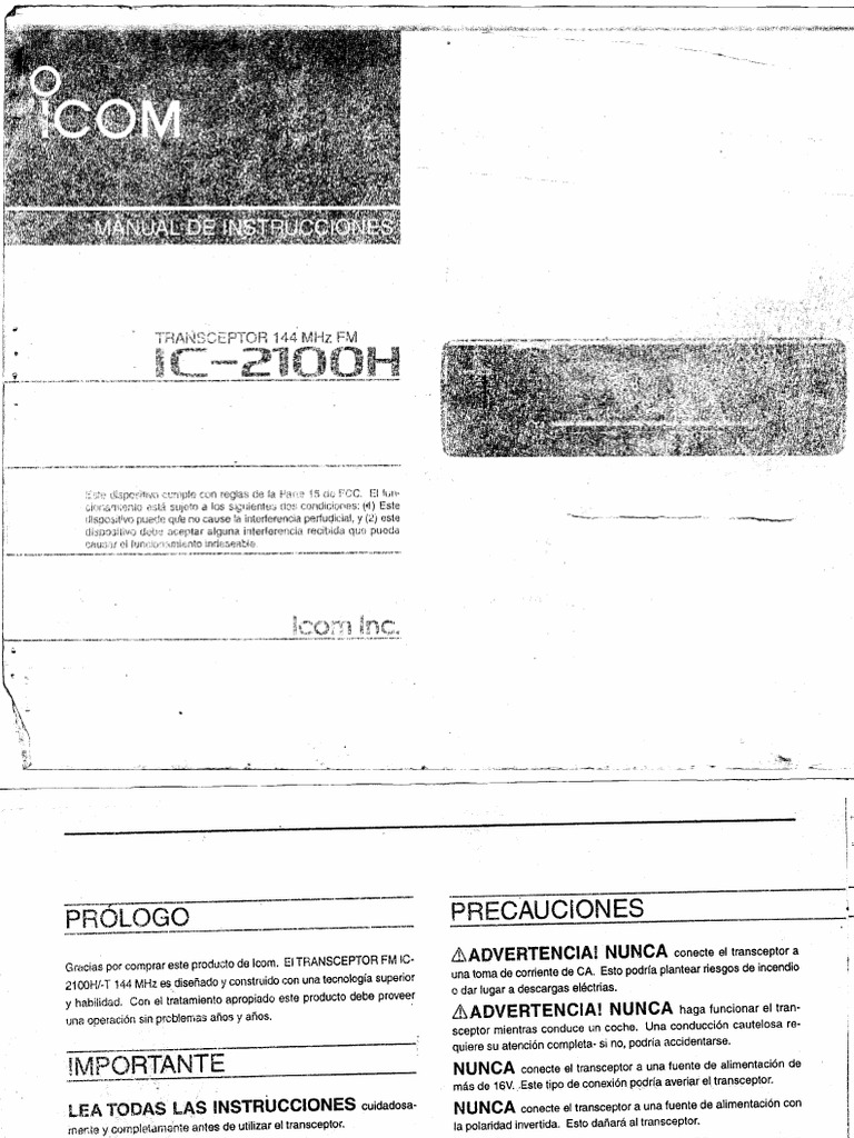 Ic 2100 Castellano Operacion | PDF