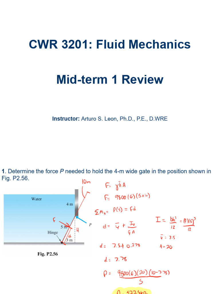 Fluids Midterm Review | PDF