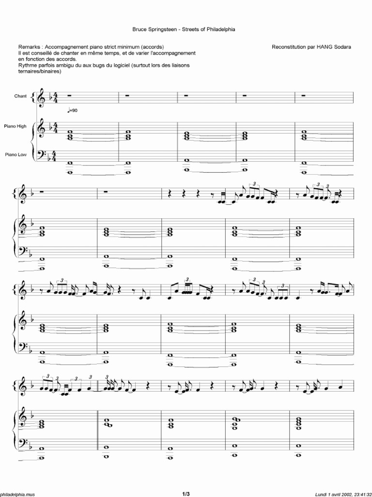 Bruce Springsteen - Philadelphia | PDF