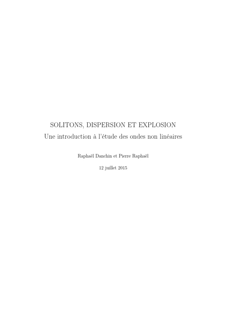 Ondes non linéaires et explosion | PDF | Compacité (mathématiques ...