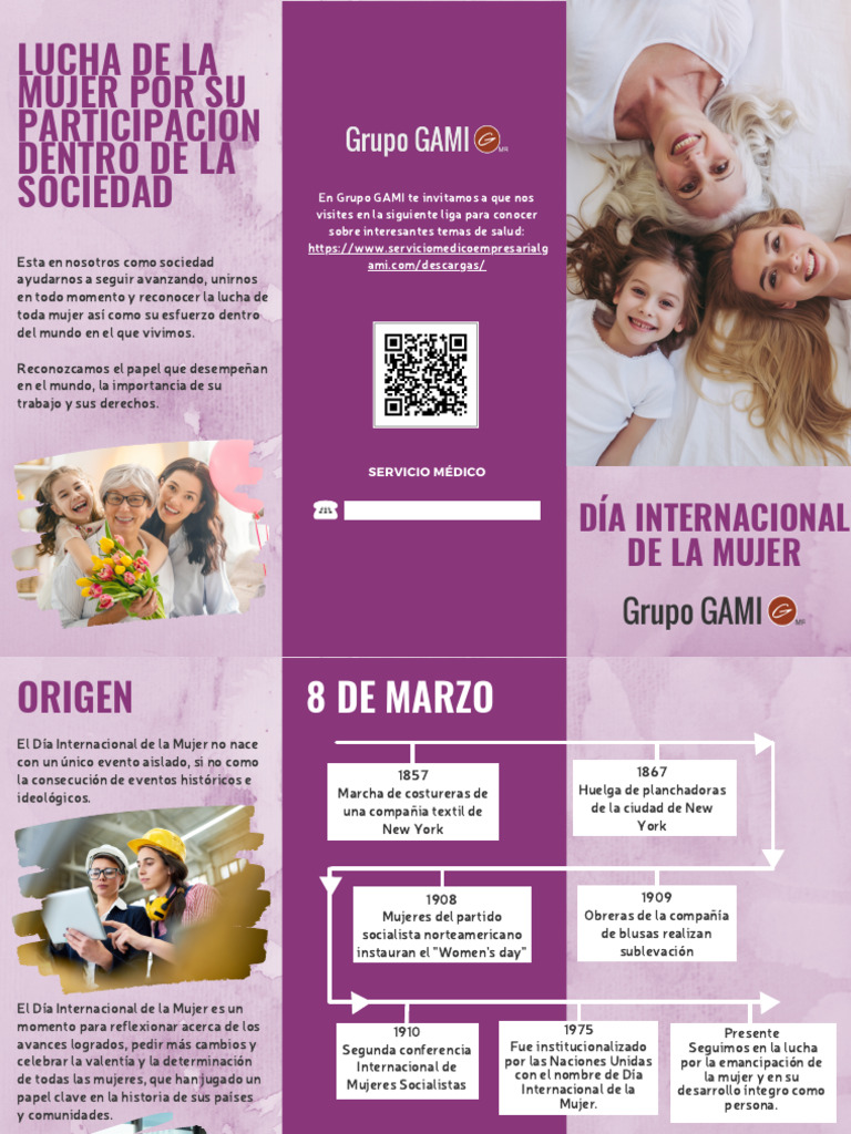 GAMI Triptico Dia de La Mujer | PDF | Mujer | Derechos de igualdad