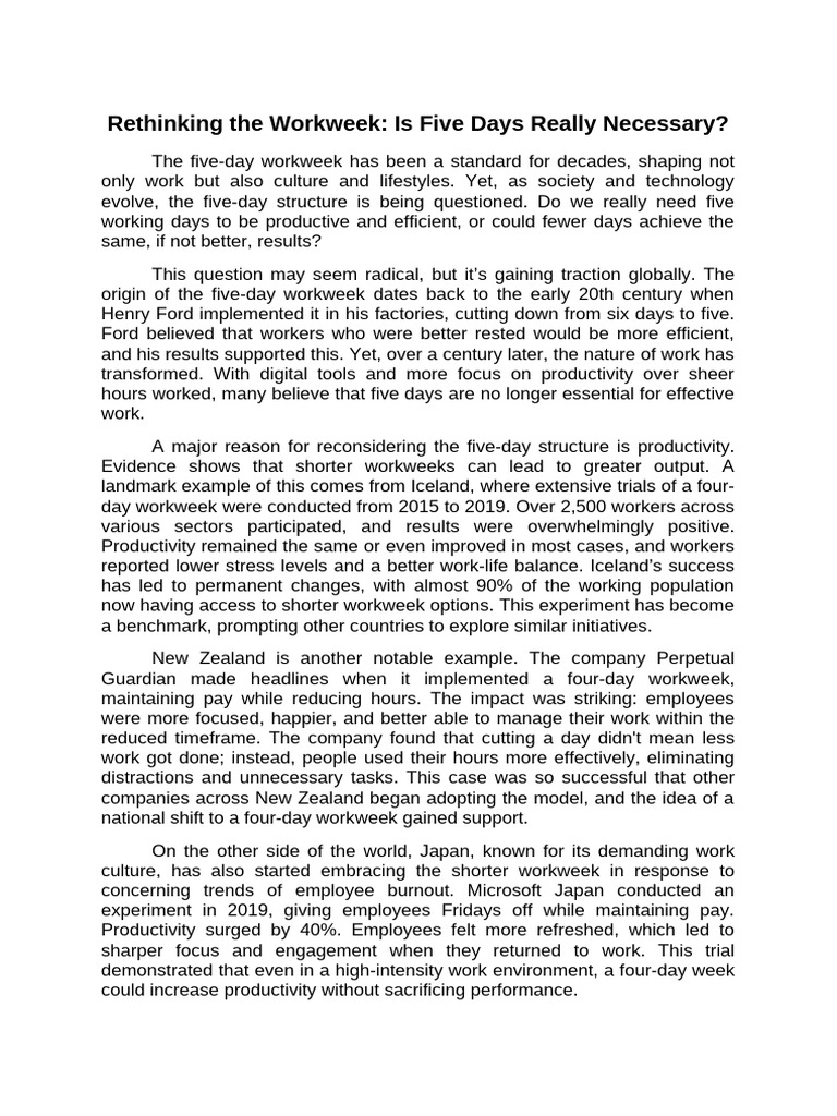 Texto Ingles | PDF | Workweek And Weekend | Working Time