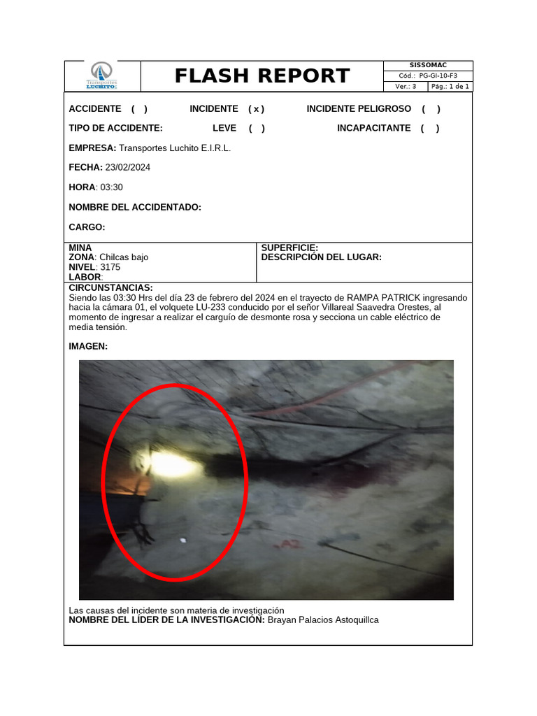PG-GI-10-F3 Formato Flash Report V3 | PDF