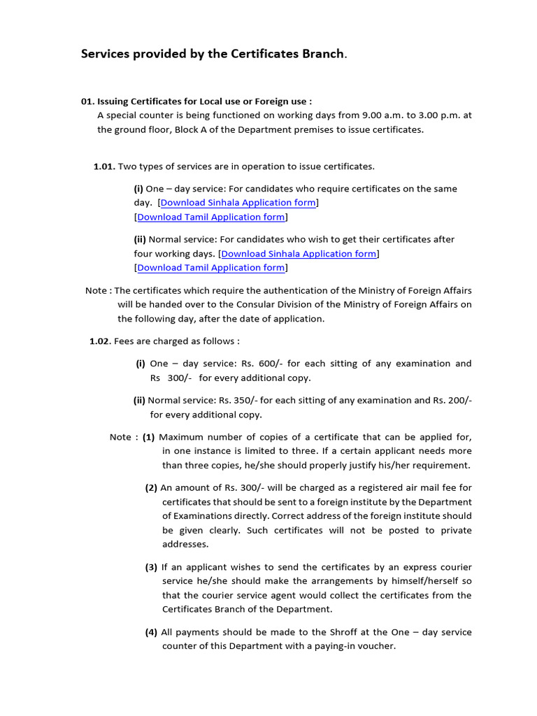Instructions To Apply Certificates | PDF | Identity Document | Travel Visa