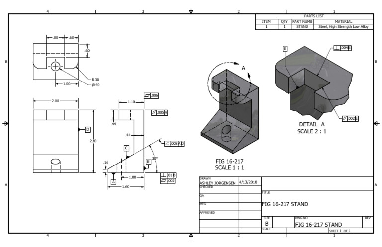 FIG 16-217 Stand Technical Drawing | PDF | Steel | Materials Science