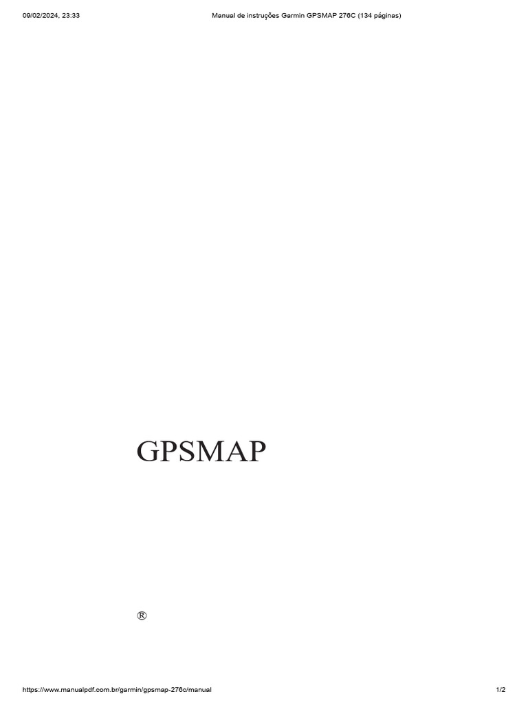 Manual de Instruções Garmin GPSMAP 276C (134 Páginas) | PDF