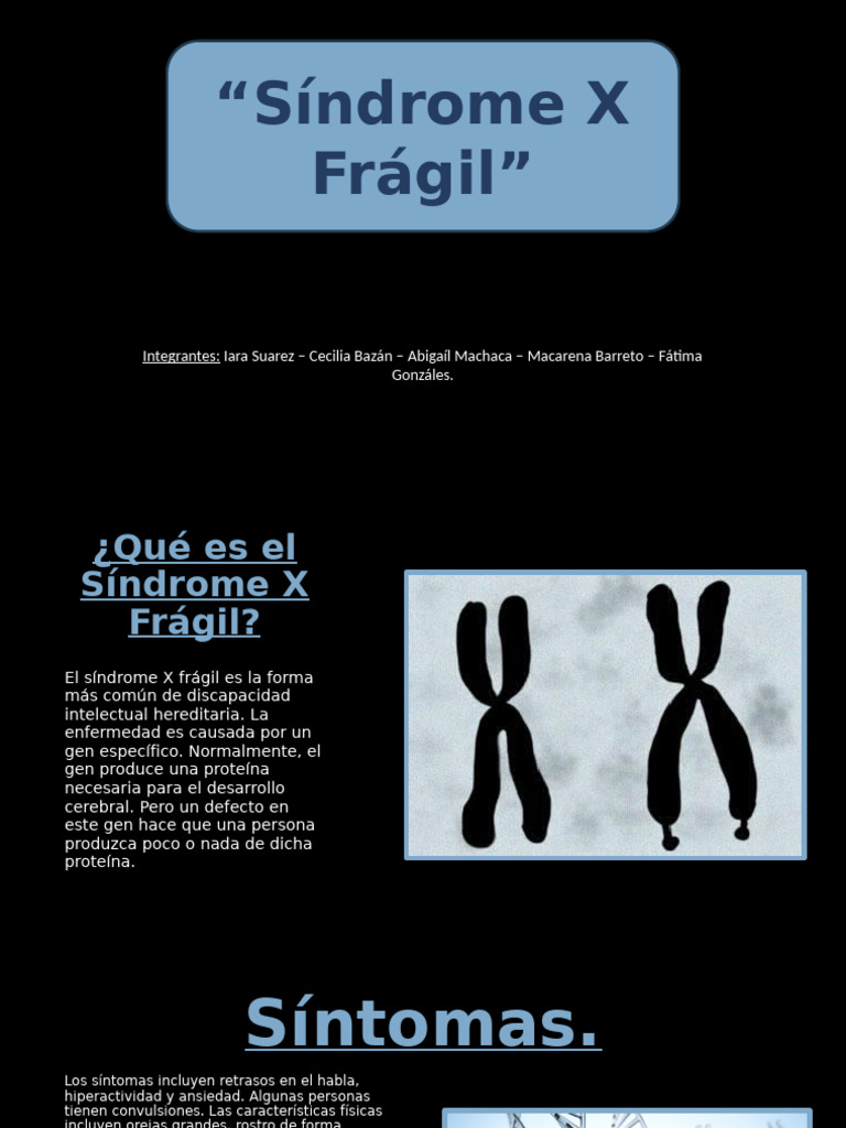 Síndrome X Frágil | PDF | Especialidades Medicas | Enfermedades y ...