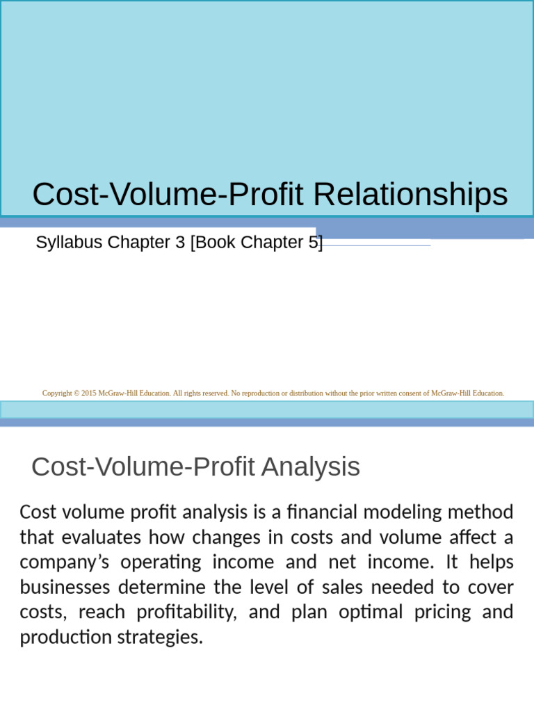 Chapter - 3 - Cost Volume Profit Relationships | PDF | Business ...
