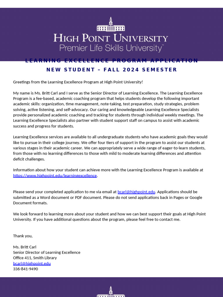 Fall 2024 New Student Learning Excellence Agreement | PDF | Learning ...