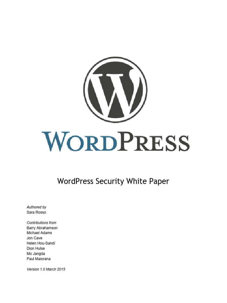 Word Press Security White Paper | PDF | Word Press | Software