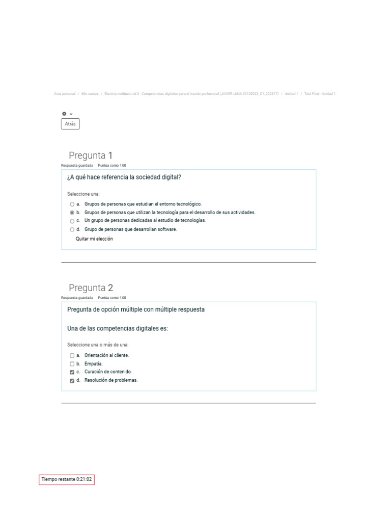 Test Final Unidad 1: Competencias Digitales | PDF