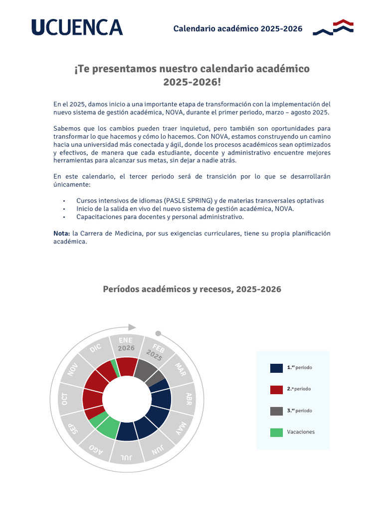 Calendario Académico 2025-2026 | PDF