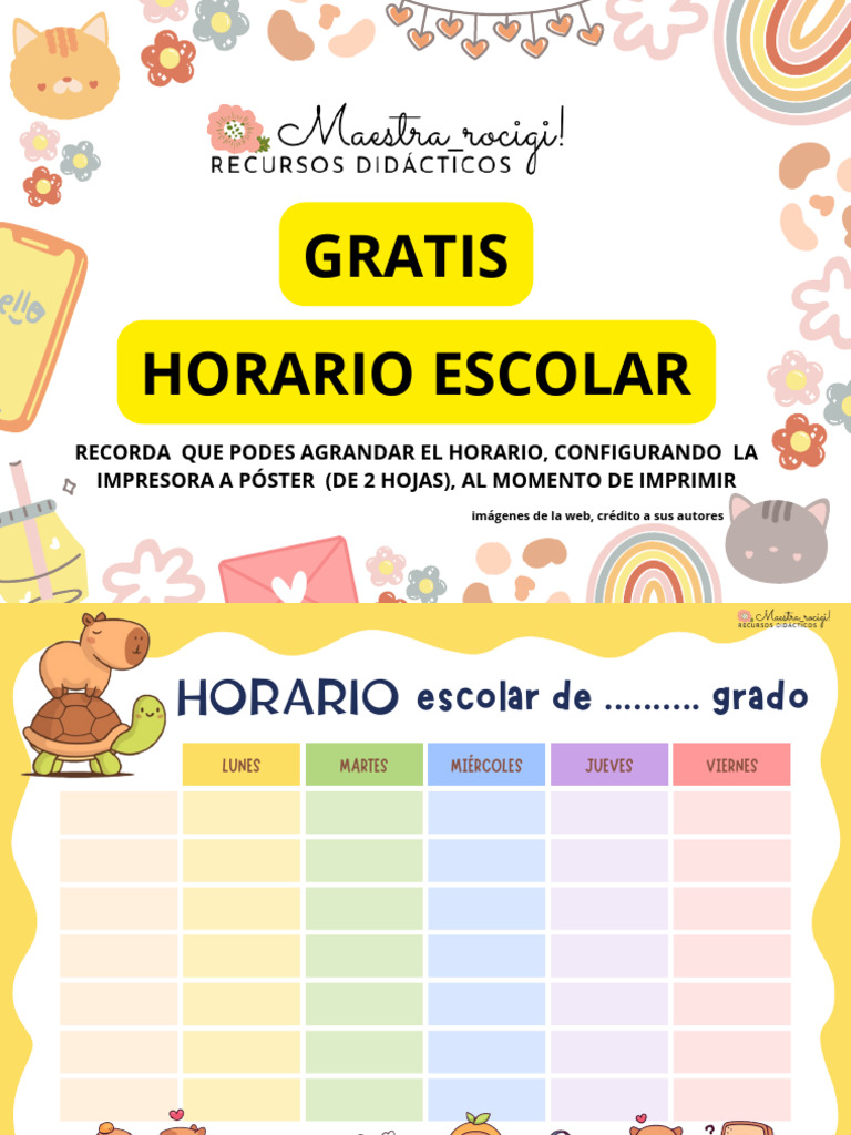 Horario Escolar Gratis | PDF