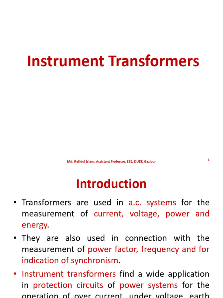 Chapter 10 Instrument Transformers | PDF | Transformer | Electromagnetism