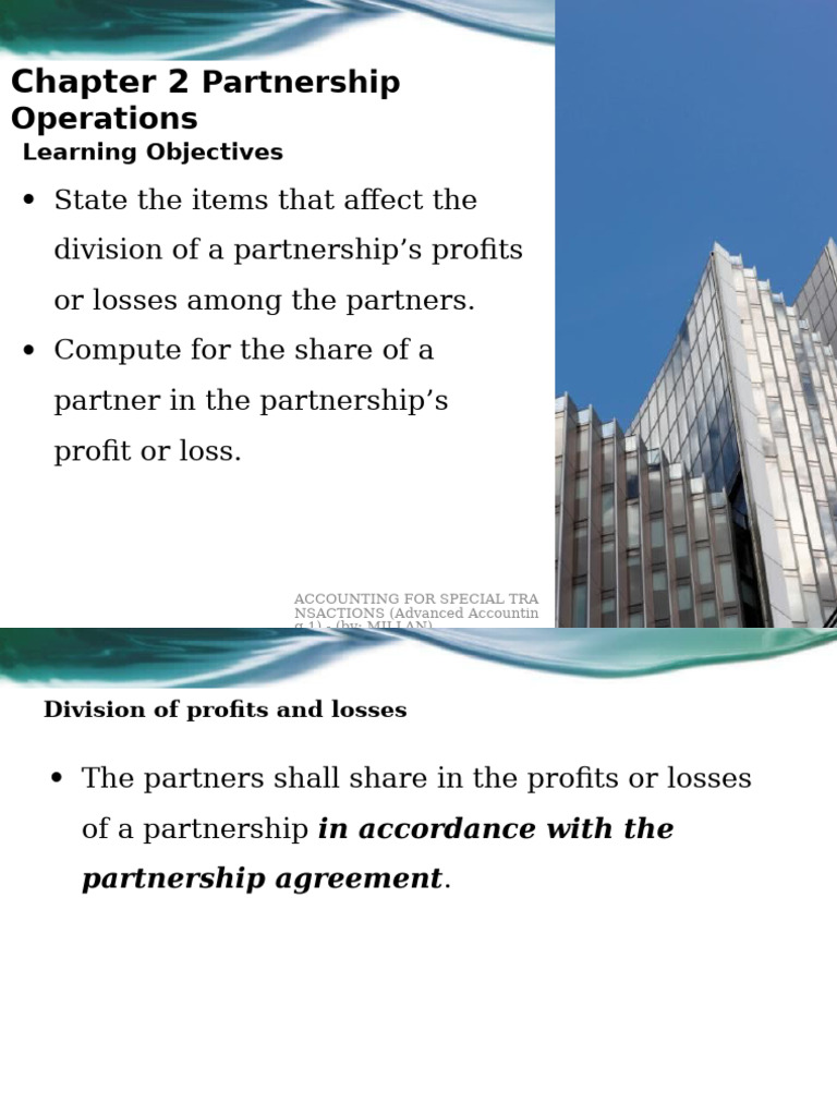 Chapter 2 - Partnership Operations | PDF | Partnership | Salary
