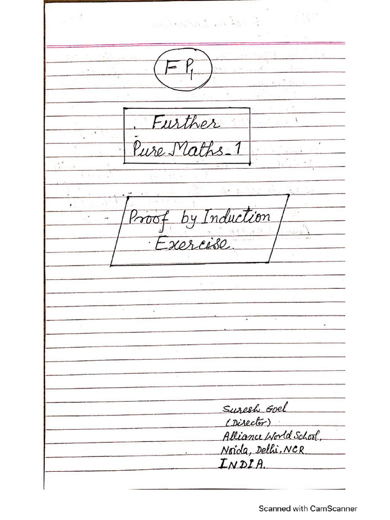 fp1 Proof by Induction Exercise | PDF