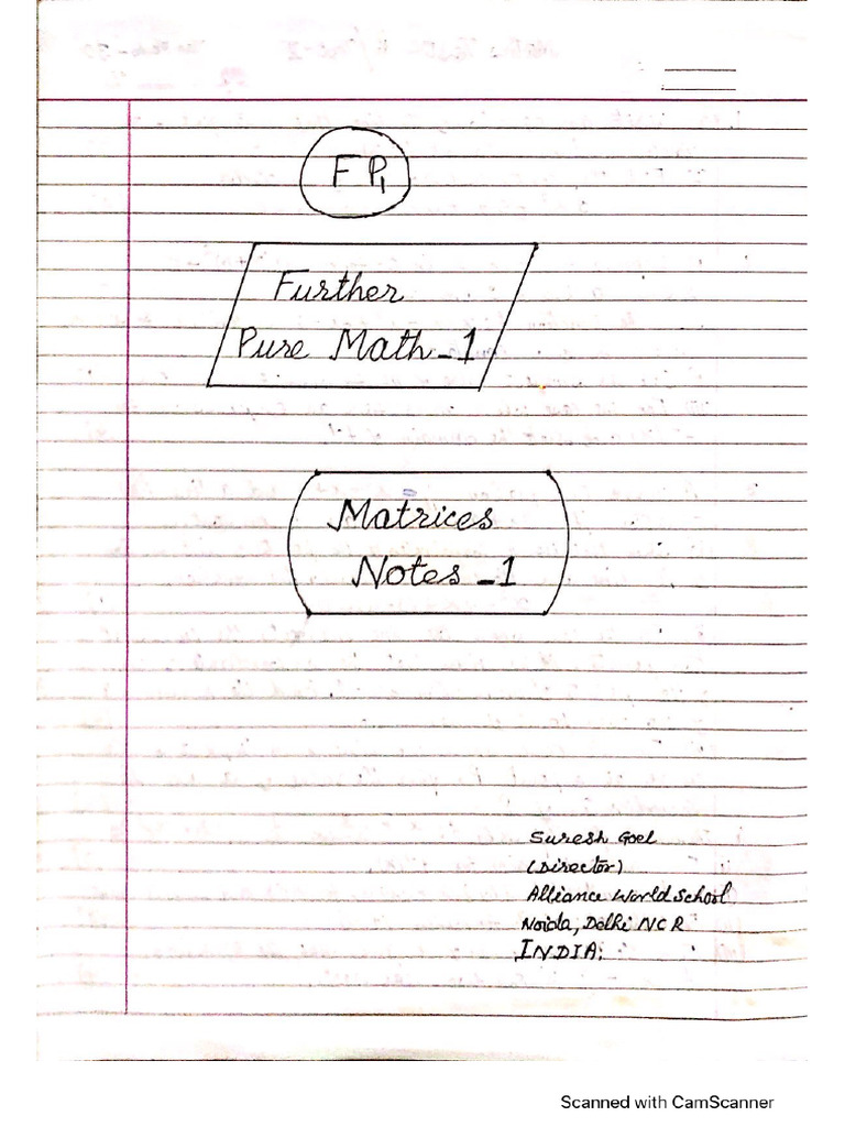 fp1 Matrices Notes | PDF