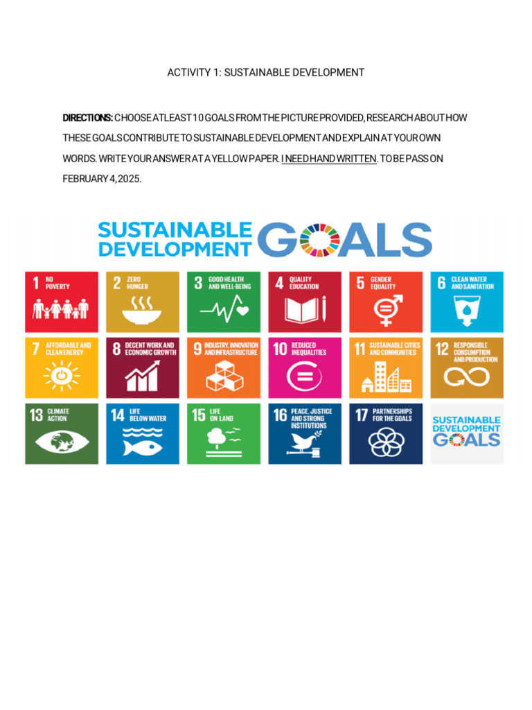 Activity 1 Sustainable Development | PDF
