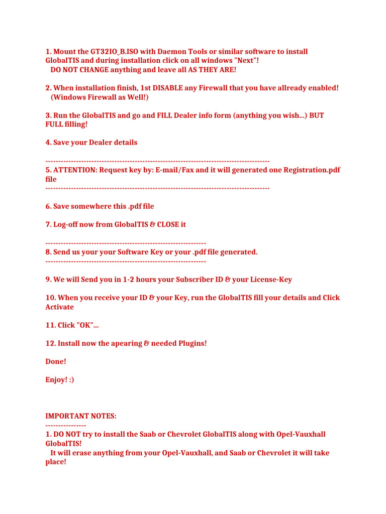 Install Instructions | PDF