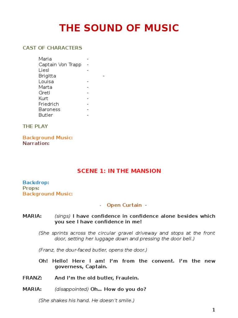 The Sound of Music | PDF | Leisure | Entertainment (General)