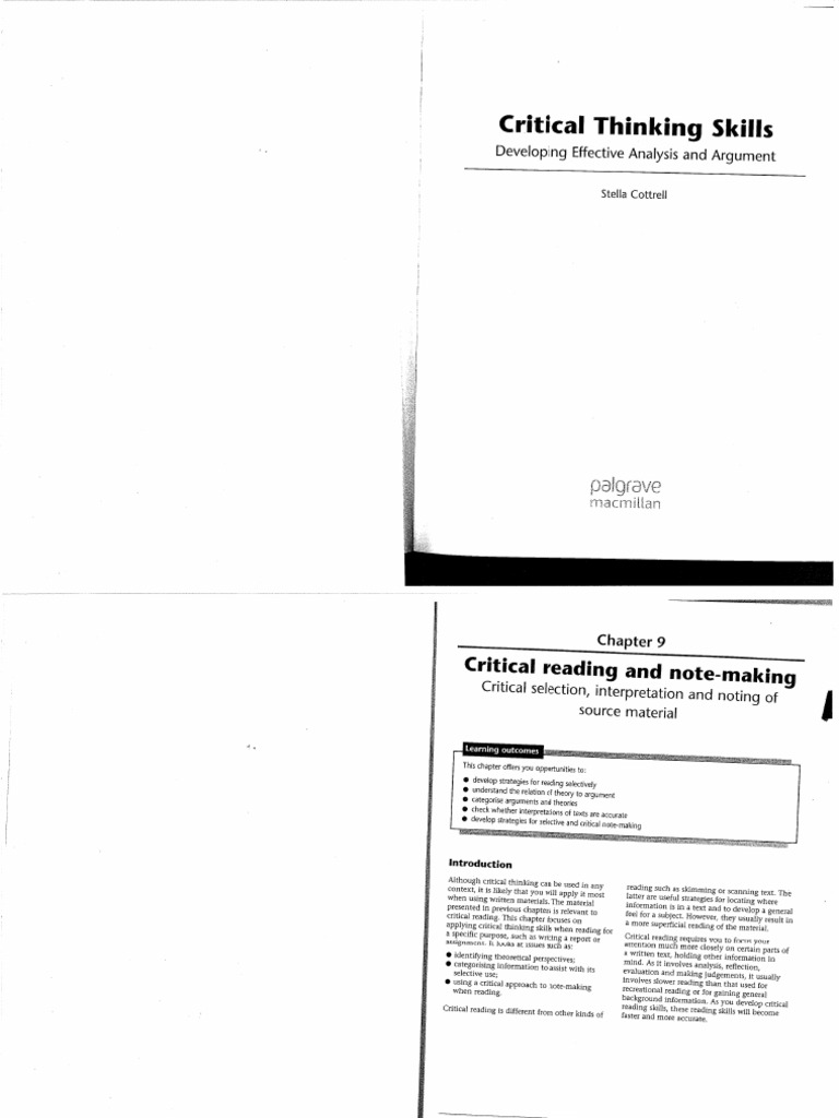 Cottril (2005) Critical Reading and Note Making | PDF