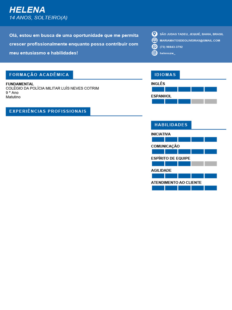 CURRÍCULO - HELENA | PDF