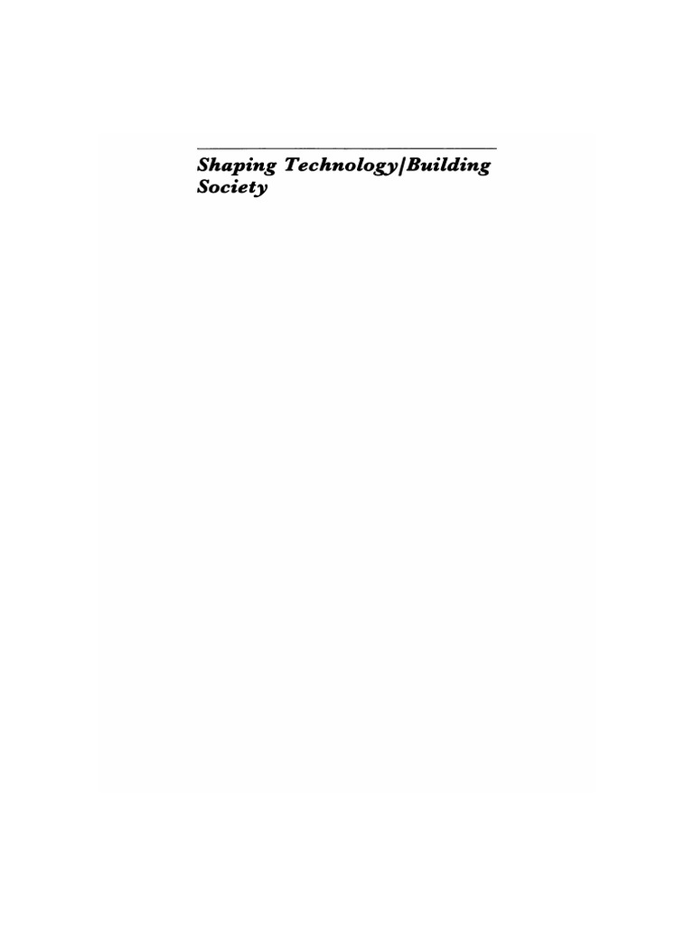 Bijker-Law1992. Shaping Technology_Building Society | PDF