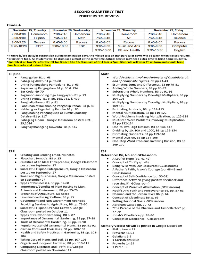 2nd QT Pointers To Review (G4) - 1 | PDF | Linguistics | Grammar