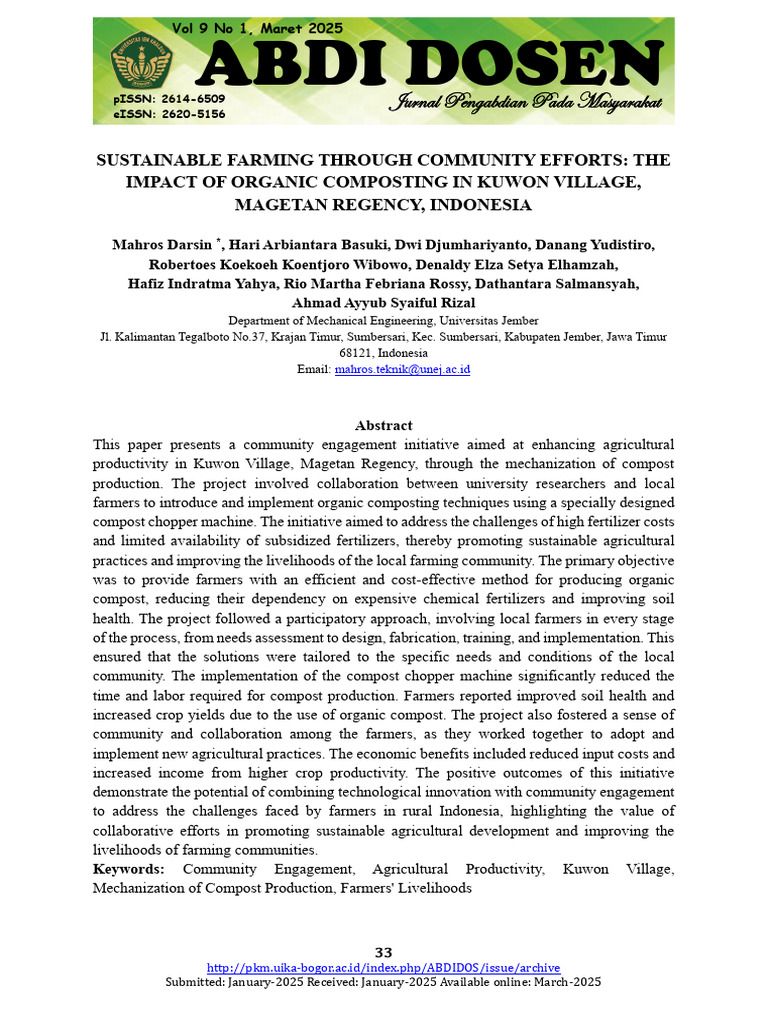 Sustainable Farming Through Community Efforts: The Impact of Organic ...
