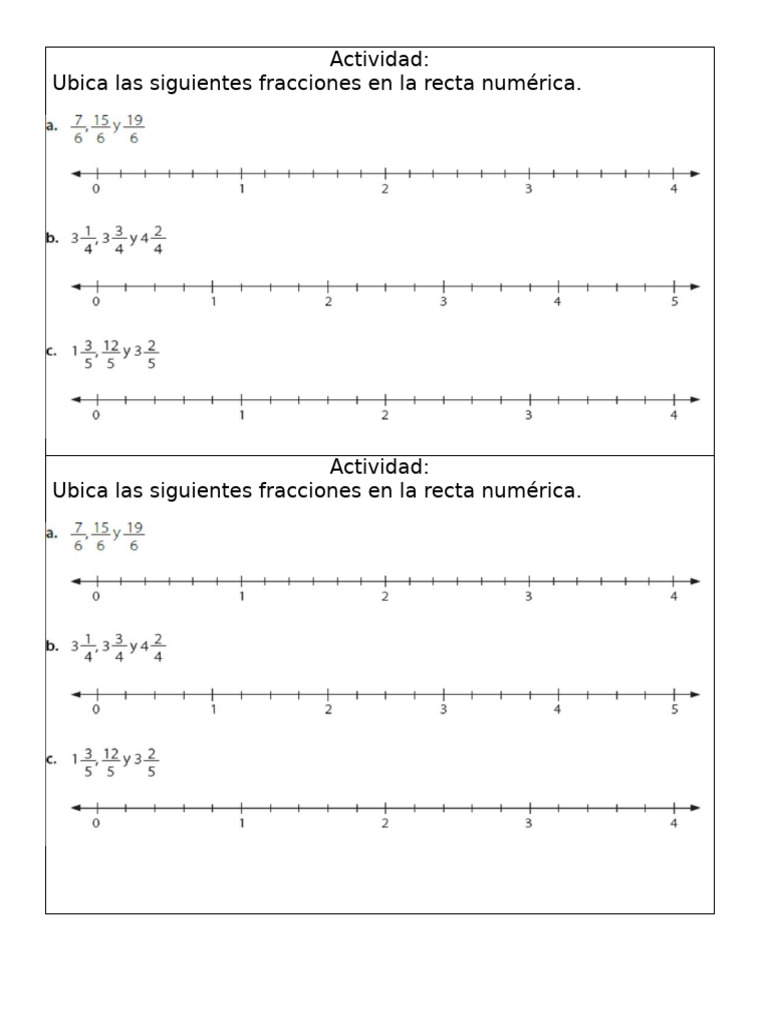 6° Ubicar Números Mixtos en La Recta Numérica | PDF