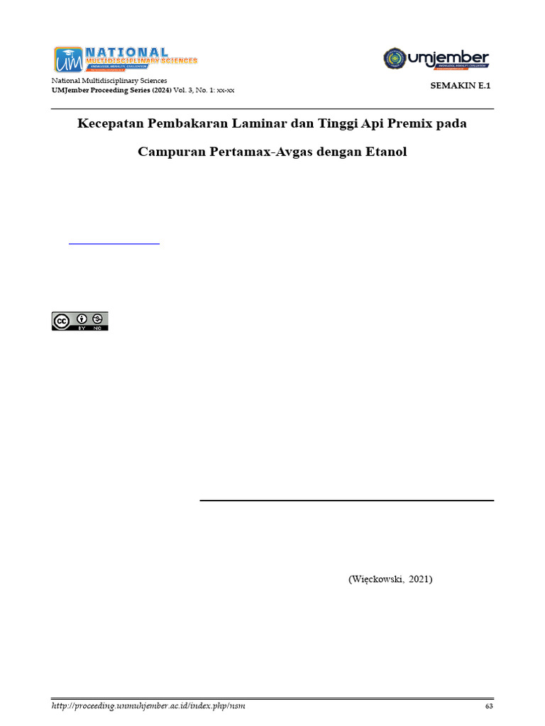 Kecepatan Pembakaran Laminar Dan Tinggi Api Premix Pada Campuran ...