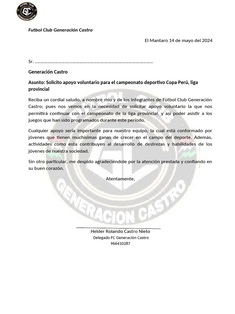 Oficio-de-apoyo-voluntario | PDF