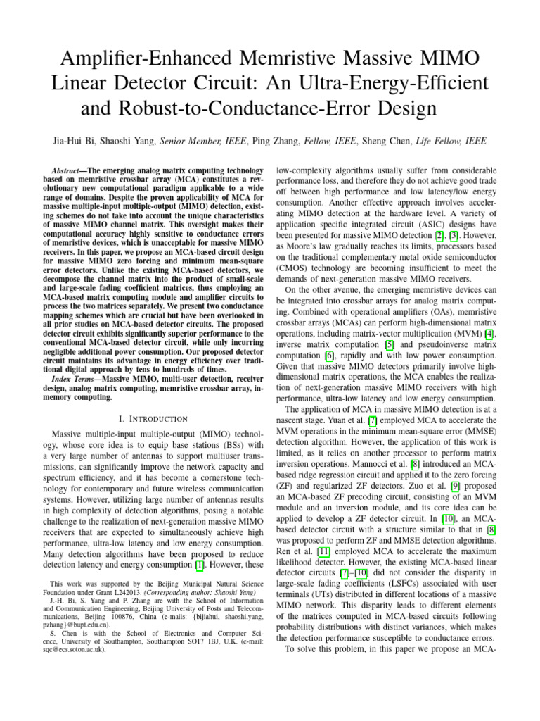 Amplifier-Enhanced_Memristive_Massive_MIMO_Linear_ | PDF | Matrix (Mathematics) | Mimo