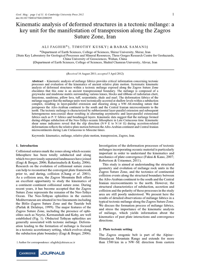 Kinematic_analysis_of_deformed_structure | PDF | Plate Tectonics ...