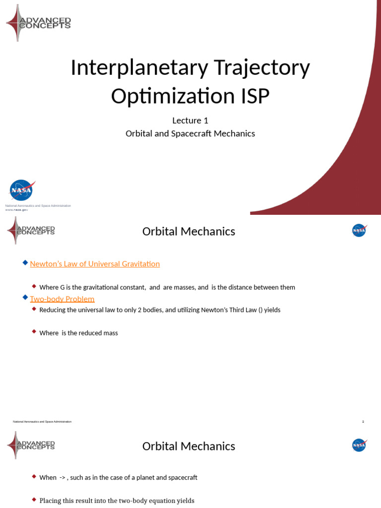 Interplanetary Trajectory Optimization 1 - Spacecraft and Orbital Mechanics | PDF | Orbit ...