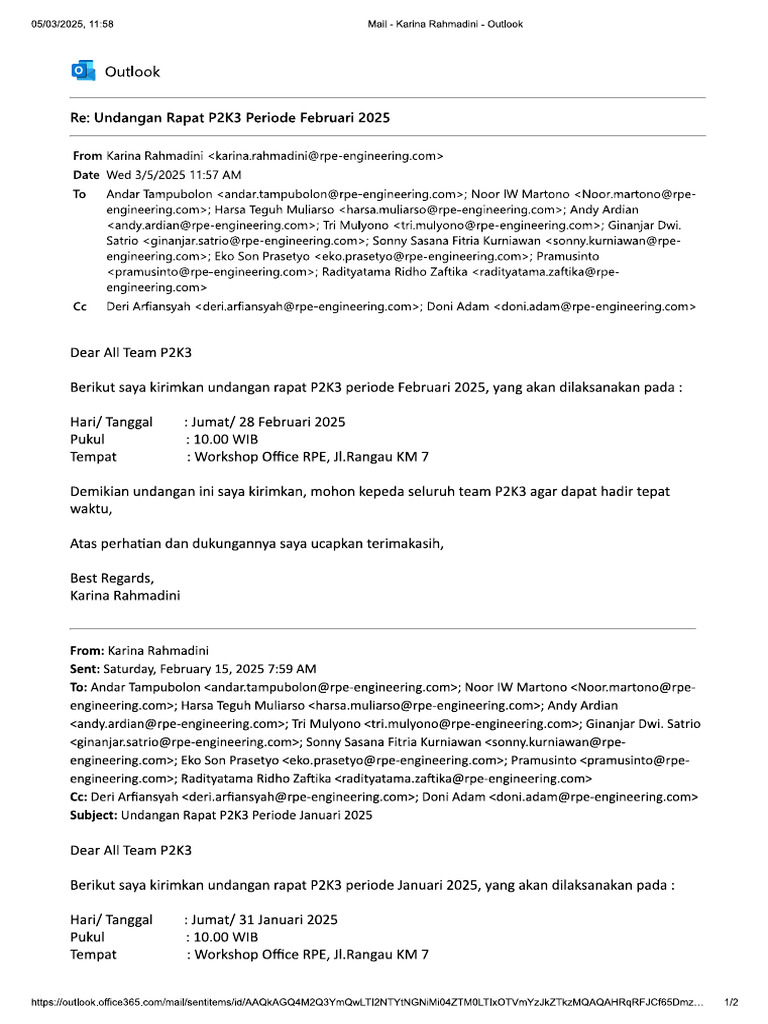 Undangan p2k3 Feb | PDF