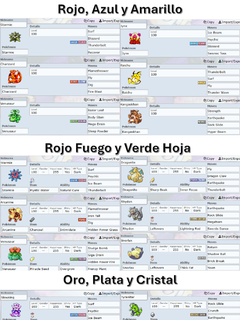 Equipos PKMN | PDF