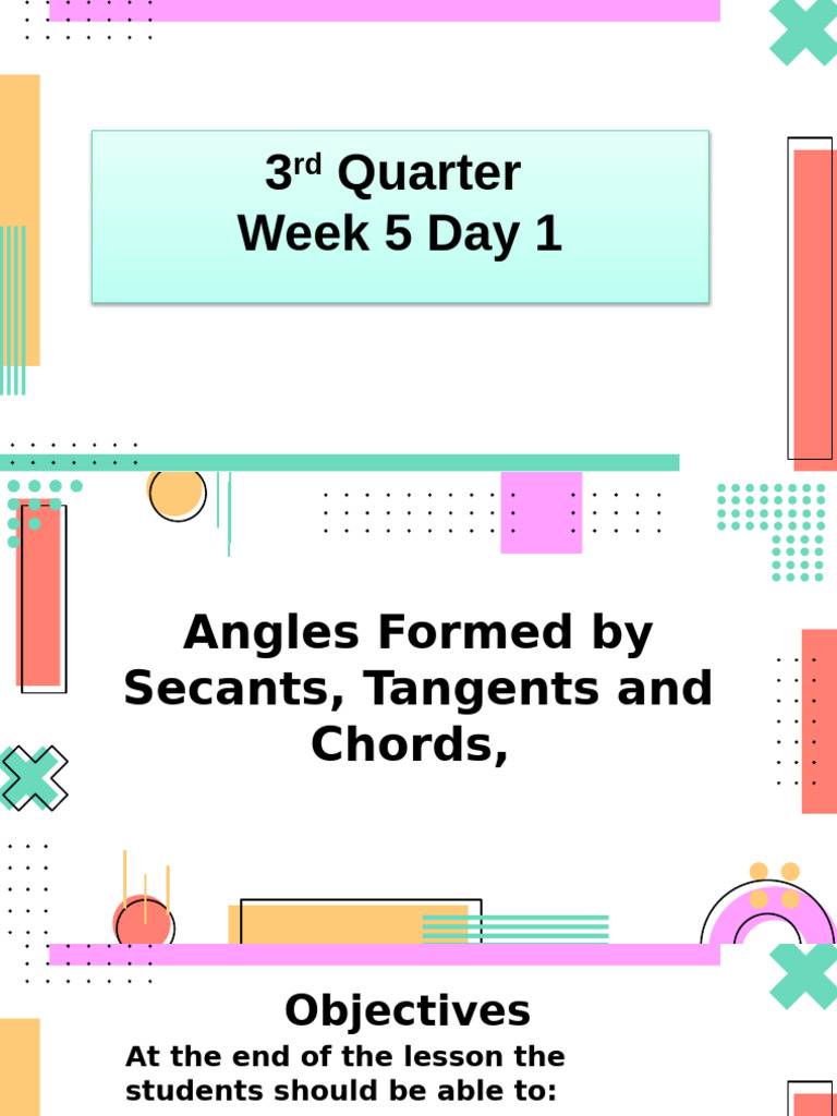 GC Lesson 5 Angles Formed by Secants and Tangents | PDF | Circle | Angle