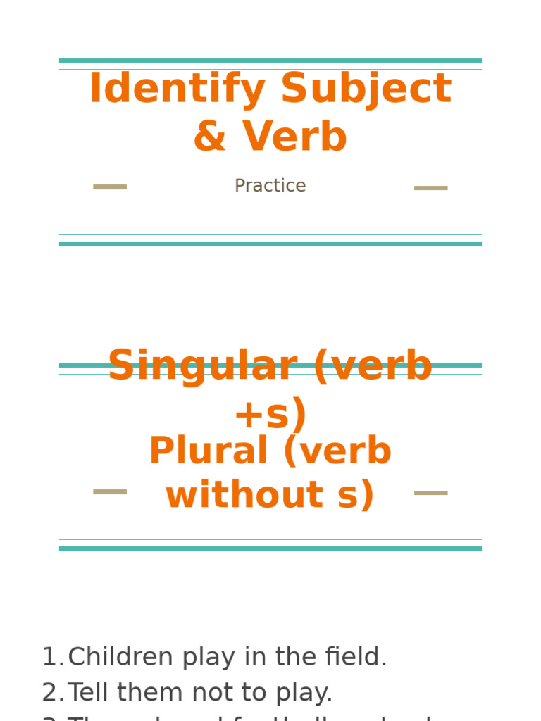 Identify Subject _ Verb | PDF