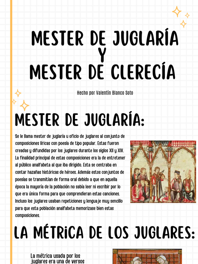 Mester de juglaría y mester de clerecía | PDF | Metro (poesía)