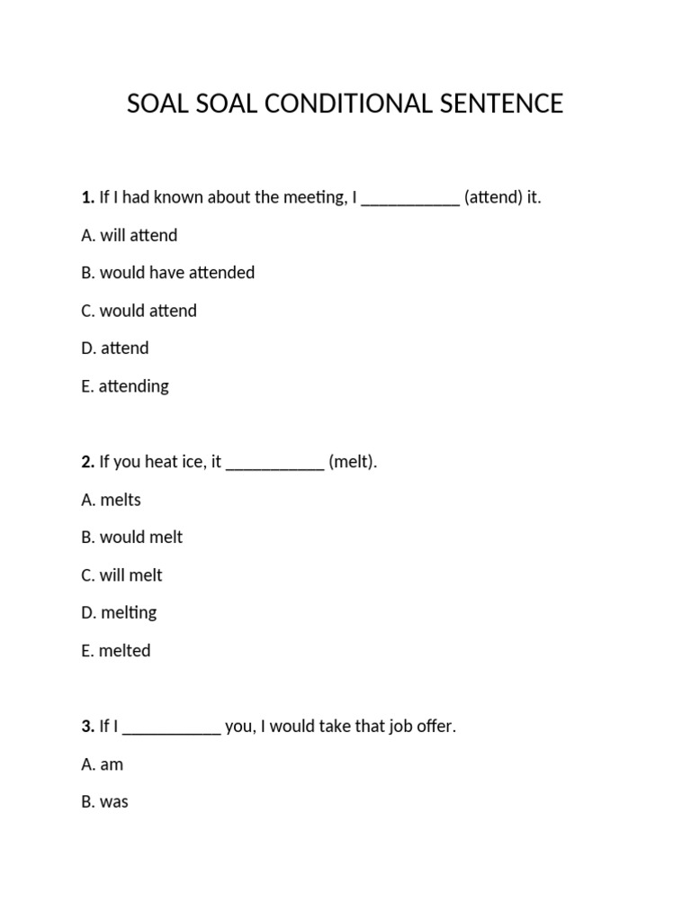 Soal Conditional Sentence | PDF